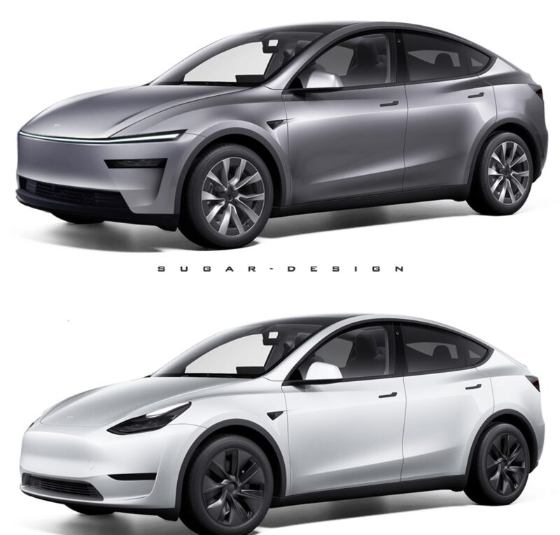 The new Tesla Model Y will feature an LED light bar