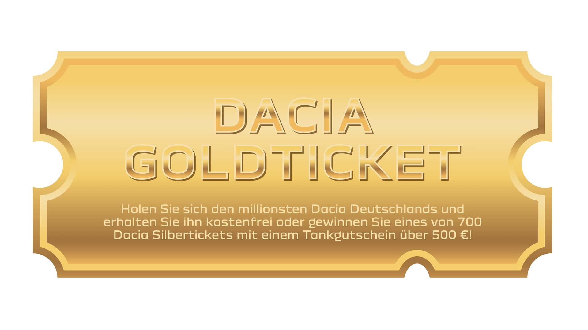 Trouvez le ticket d'or et reparter avec une Dacia gratuite
