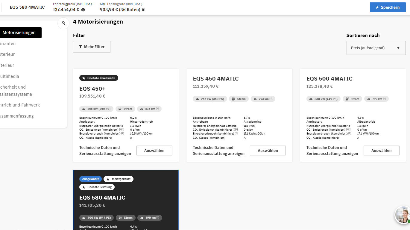 Mercedes-AMG EQS 53 4Matic+ nicht mehr konfigurierbar