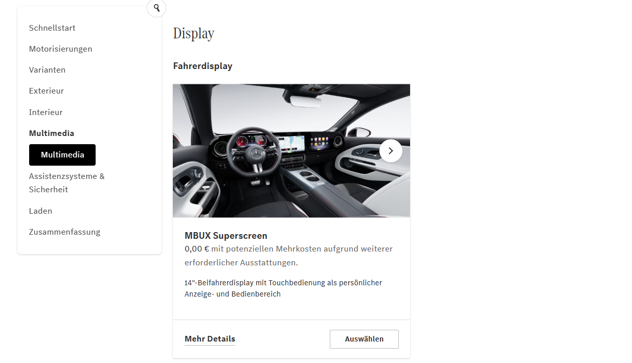 La Mercedes CLA EQ désormais disponible avec écran passager