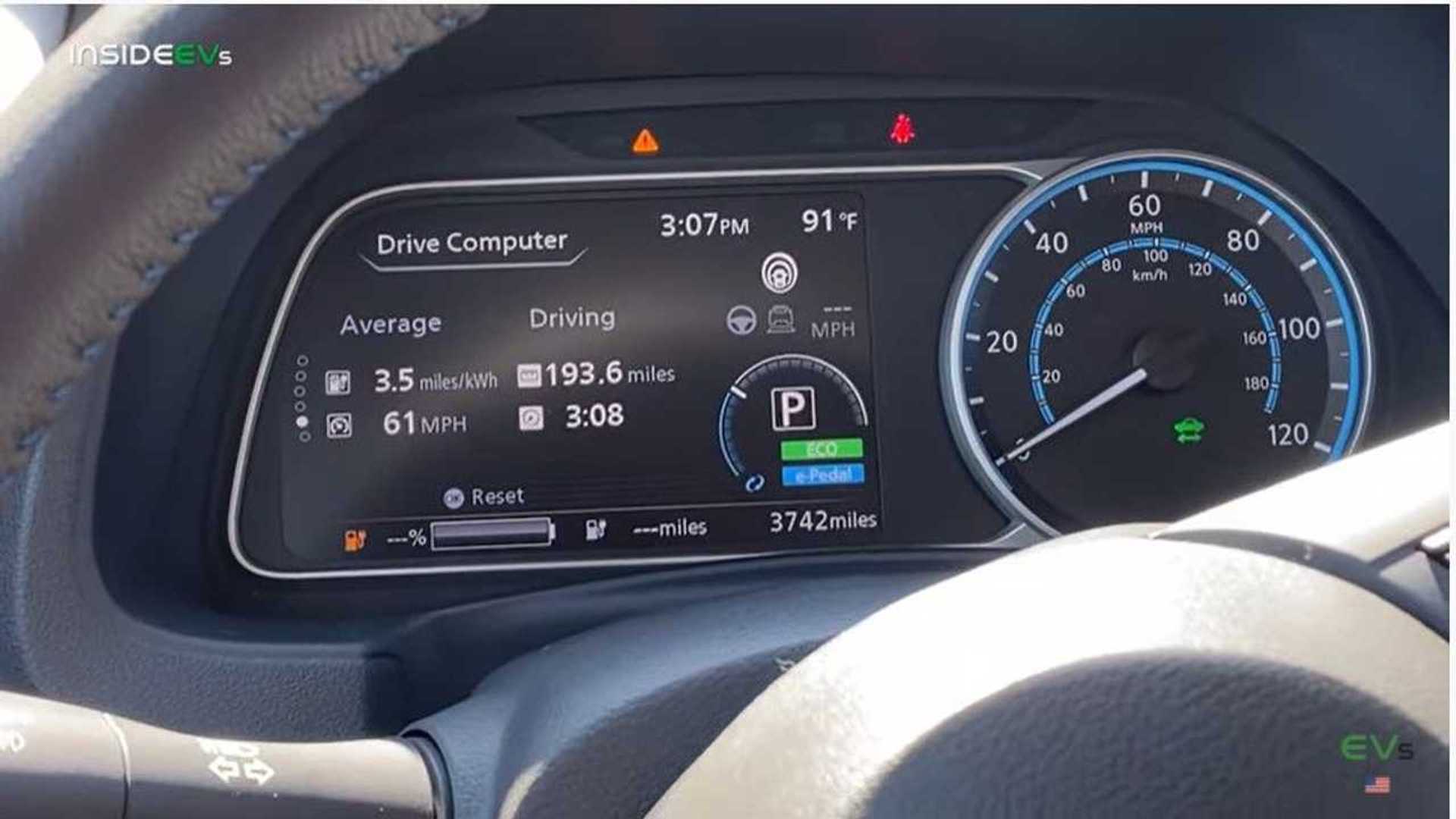 2020 Nissan LEAF SL Plus 70 Mph Highway Range Test, Part Two