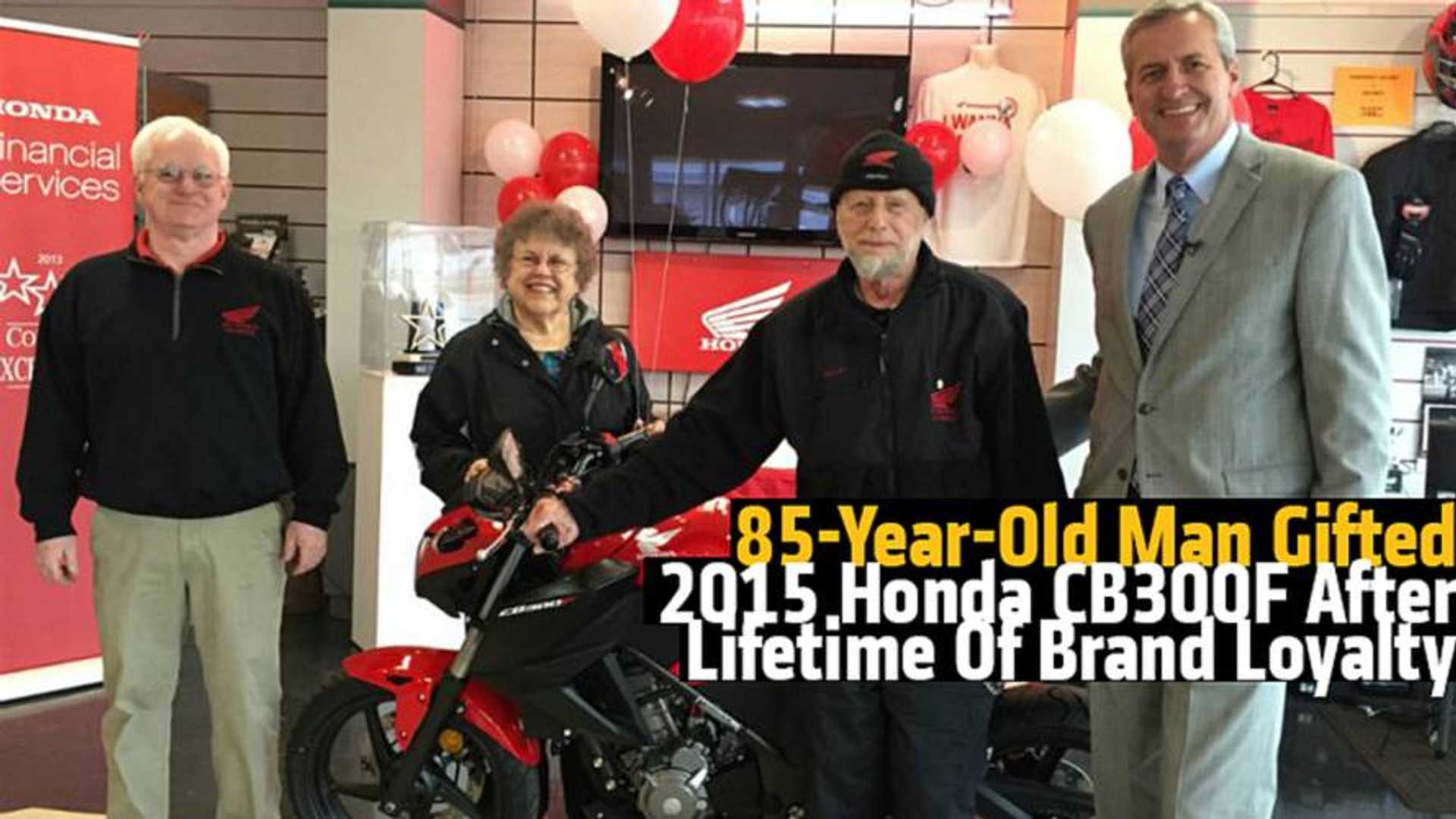 85-Year-Old Man Gifted 2015 Honda CB300F After Lifetime Of Brand Loyalty