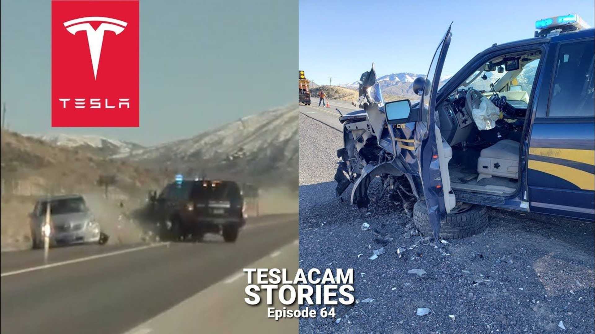 TeslaCam Captures Crazy Police Pursuit & Intentional Crash