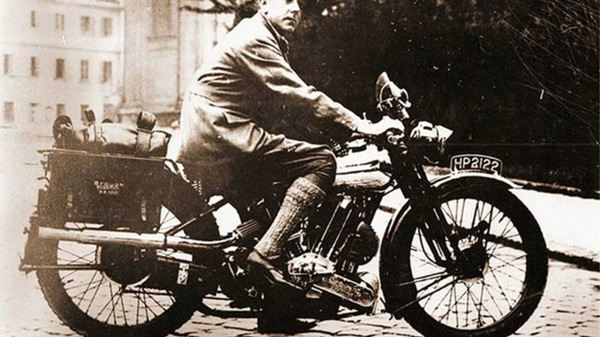 George Brough in action on his own Brough Superior