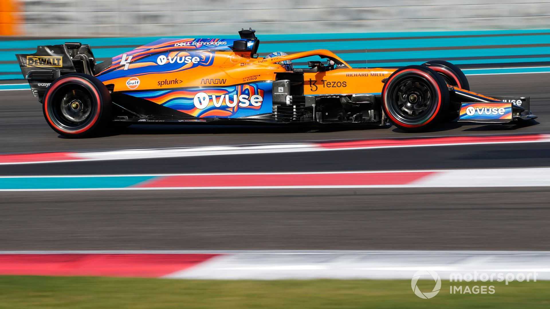 McLaren trials LED wheel cover lights in F1 post-season testing