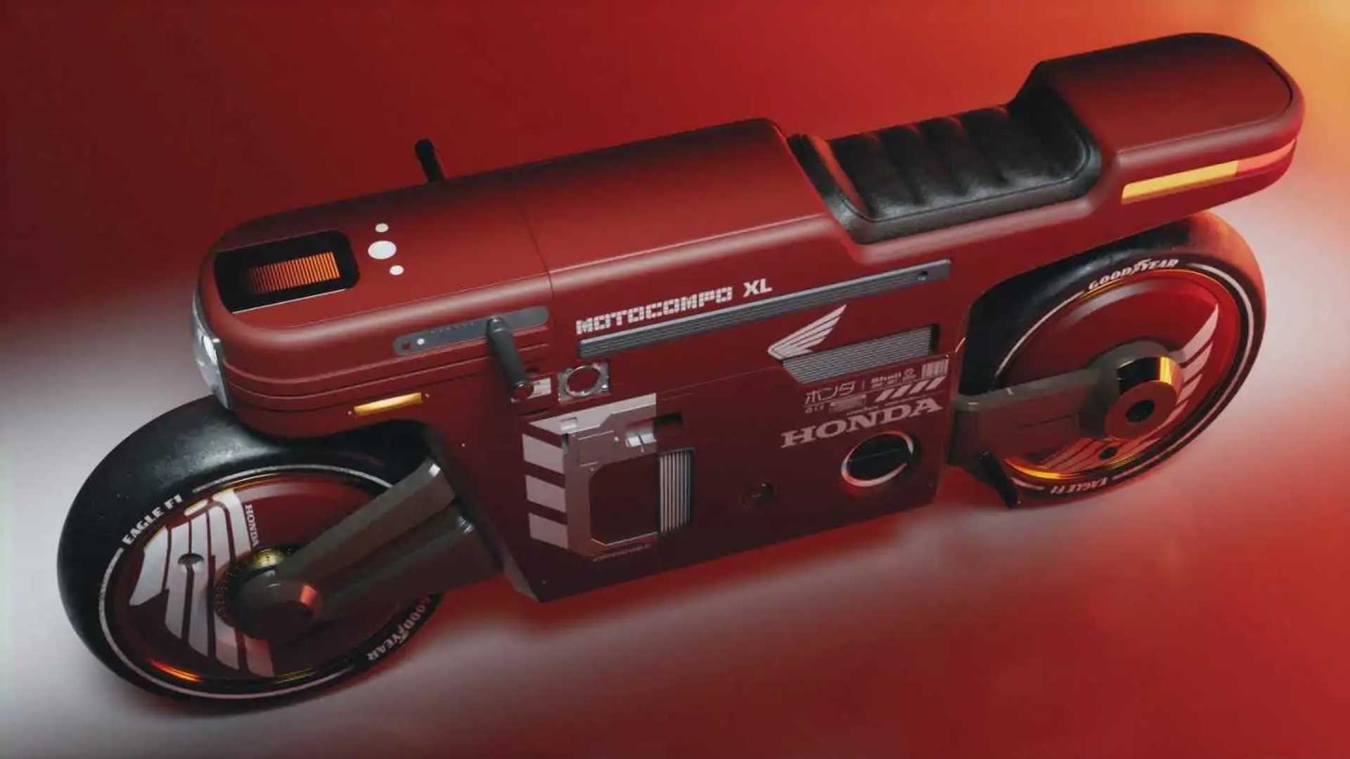 Designer Imagines A Full-Size Honda Motocompo Electric Cafe Racer