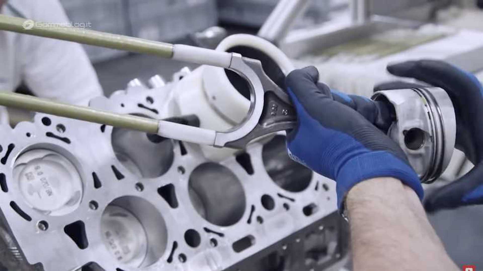 Bentley W12 engine assembly looks like ballet of man and machine
