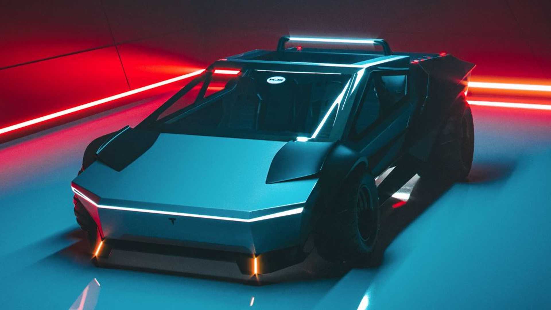 Watch This Low-Slung, Racy Tesla Cybertruck Come To Life