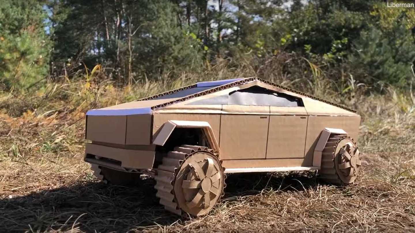 Watch This Amazing Cardboard Tesla Cybertruck Go Off Roading