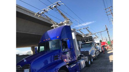 Ride Along In An Electric Truck Powered By Overhead Cables