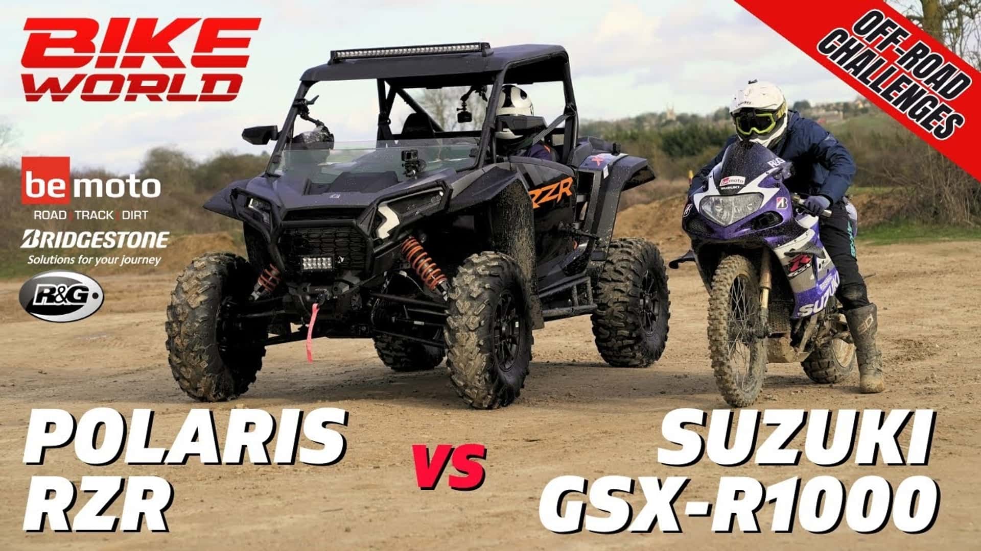 Watch This GSX-R Race a Polaris’ RZR Off-Road Because Why Not?