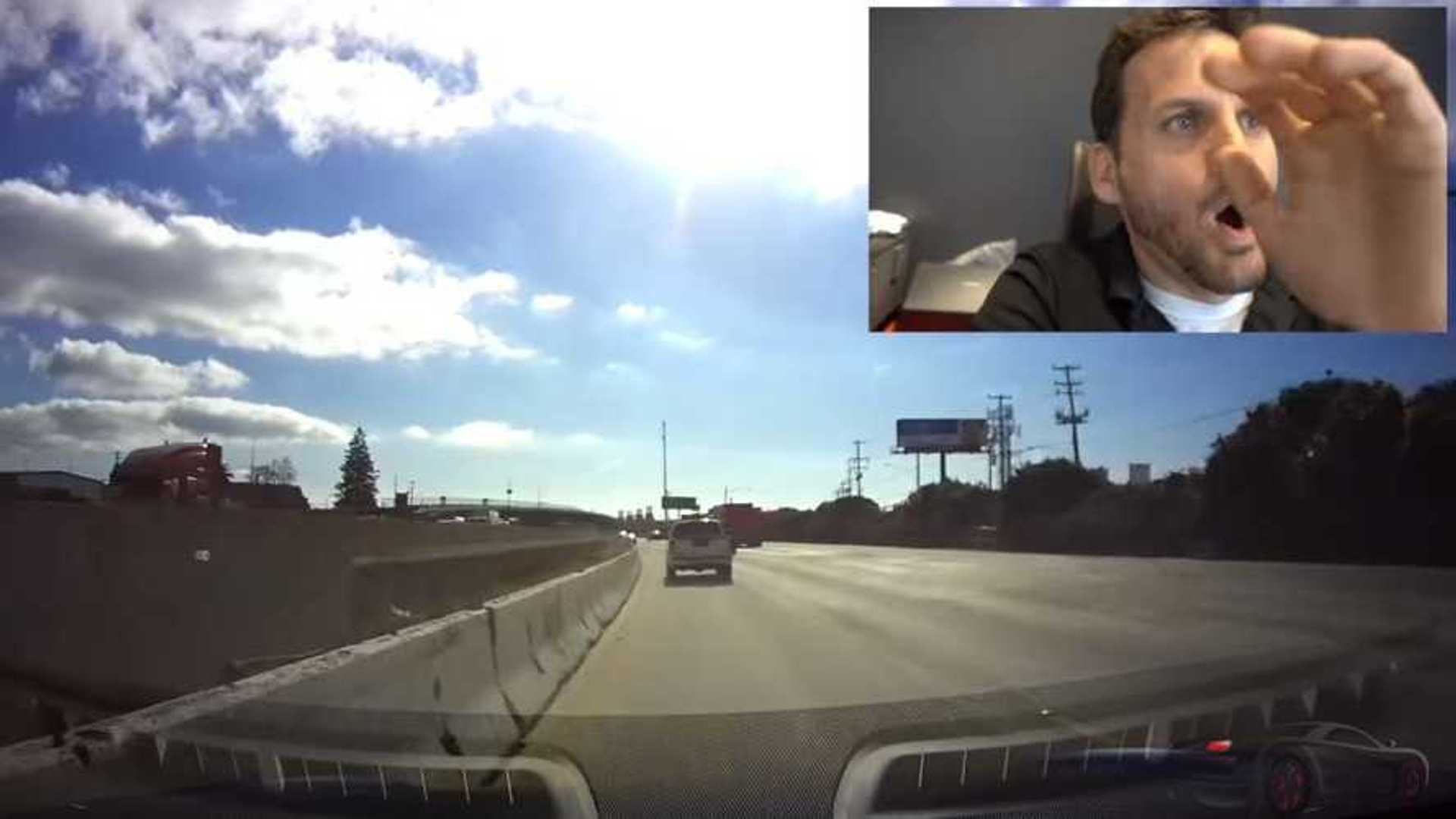 Watch Tesla Model S on Autopilot hit cement road barrier
