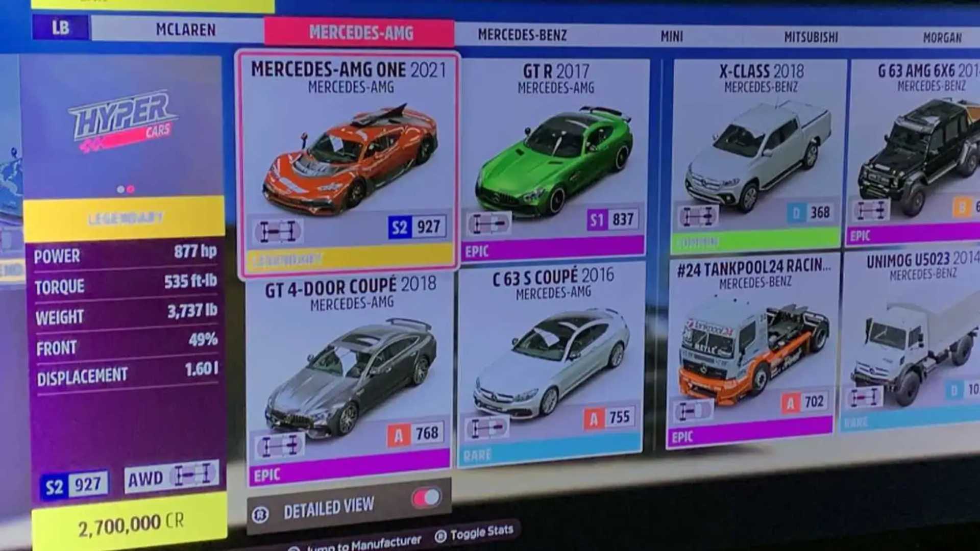 Forza Horizon 5 May Have Leaked Mercedes AMG One s Power Numbers