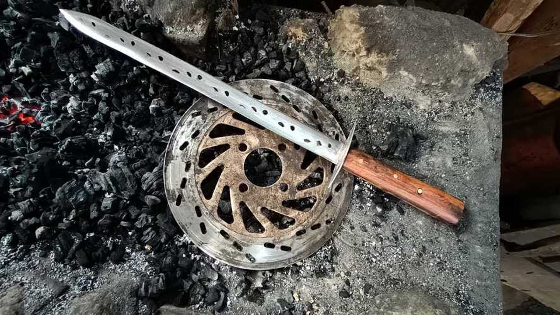 Watch This Motorcycle Brake Disc Turn Into A Sword