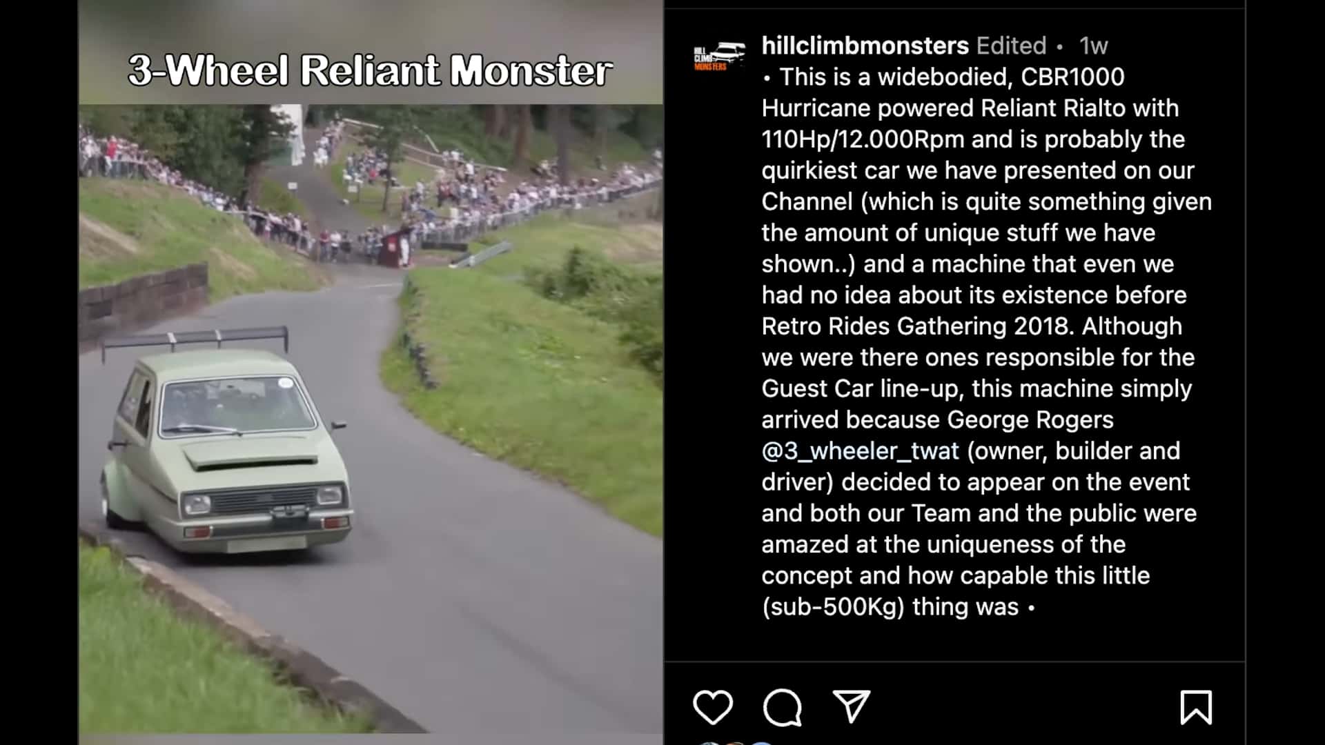 Someone Swapped a Superbike Engine Into a Reliant Three-Wheeler, and ...