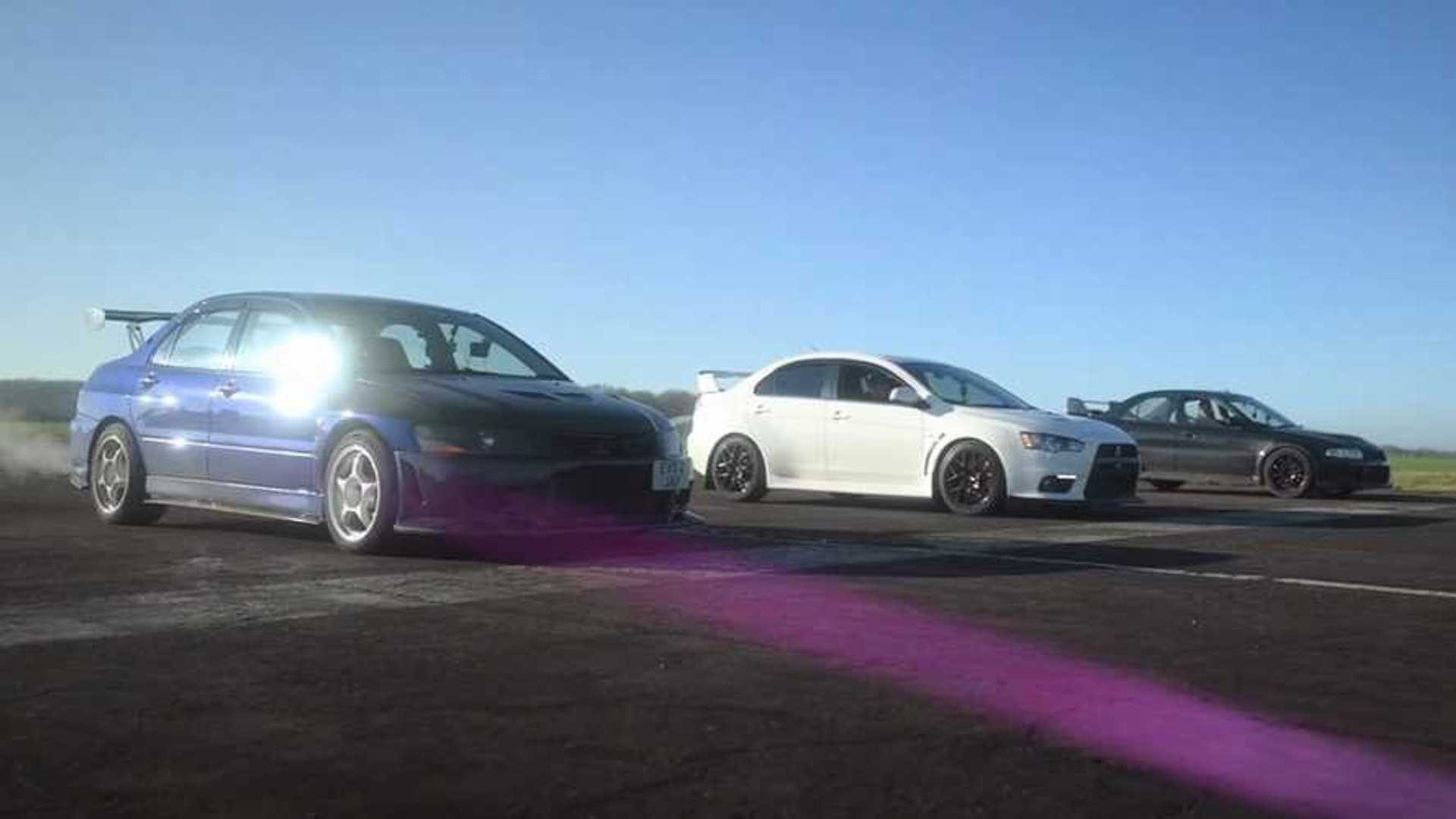 Mitsubishi Lancer Evolution ailesi drag yarışına çıkıyor!