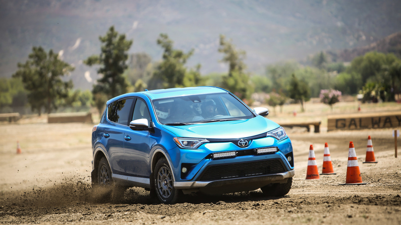 Getting dirty and sideways in a pair of rally-ready Toyota RAV4s