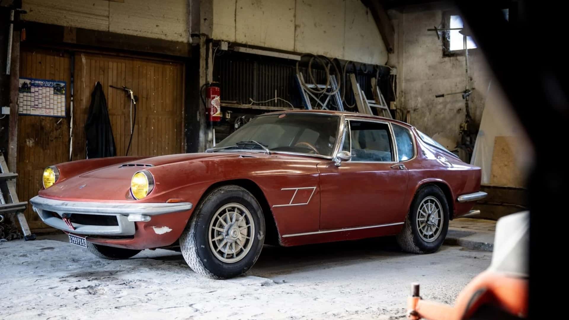 An abandoned Maserati Mistral back in the light