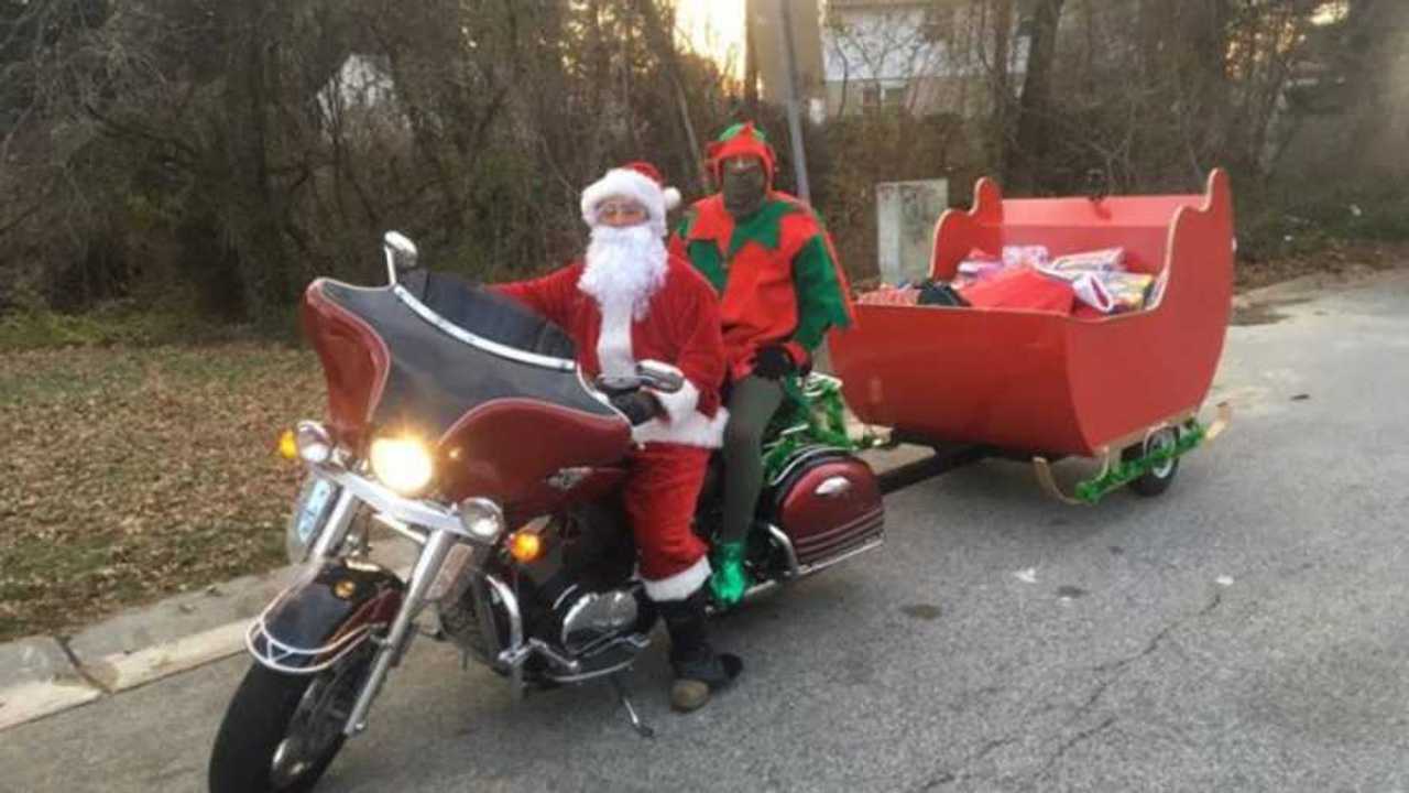 Motorcycle Santa Delivers To Kids In Need