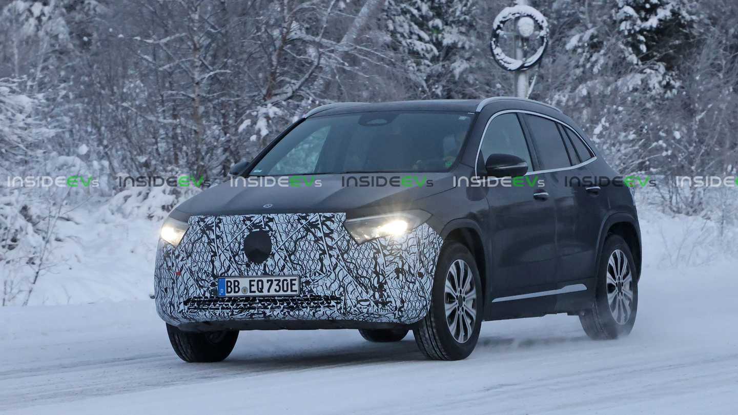 Spies Spot 2023 Mercedes EQA Facelift Cold-Weather Testing