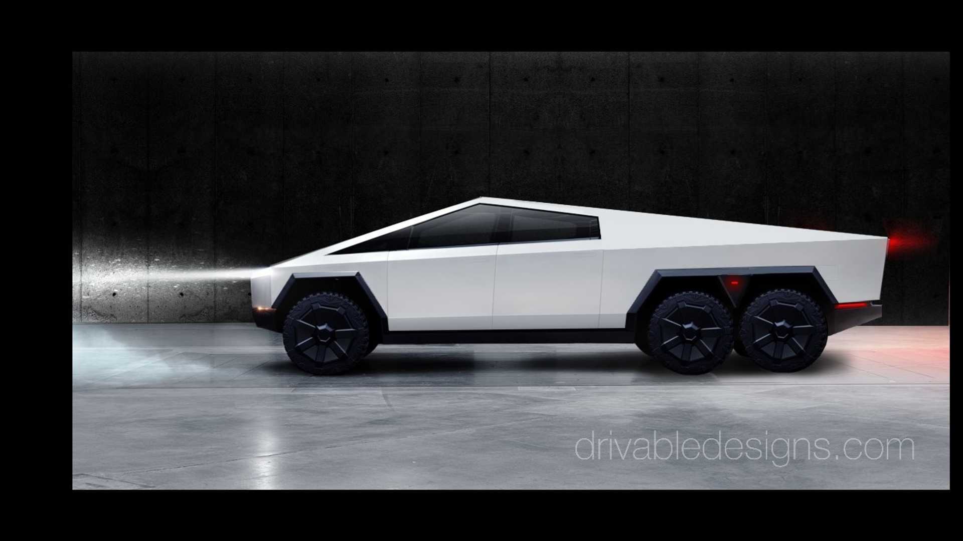 Heavy-Duty Tesla Cybertruck Shows Up In New 6-Wheel Renders