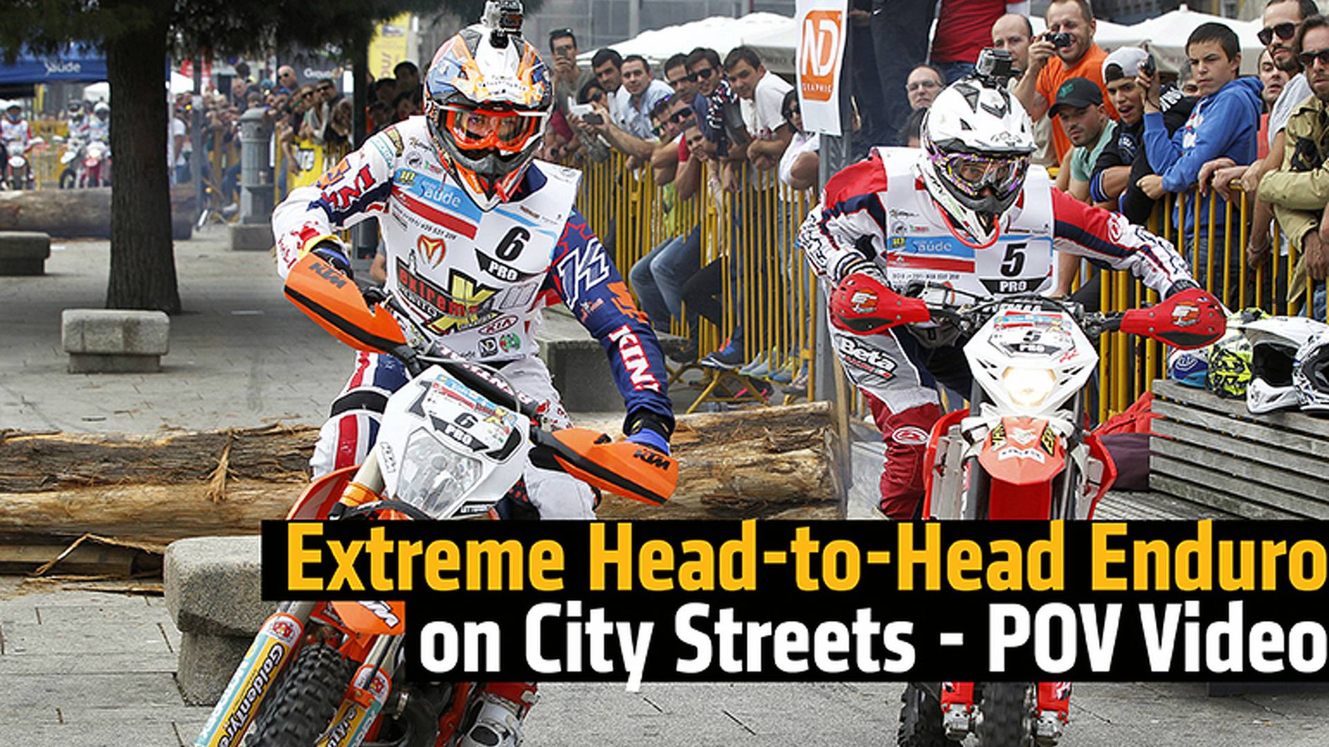 Extreme Head-to-Head Enduro on City Street - POV Video