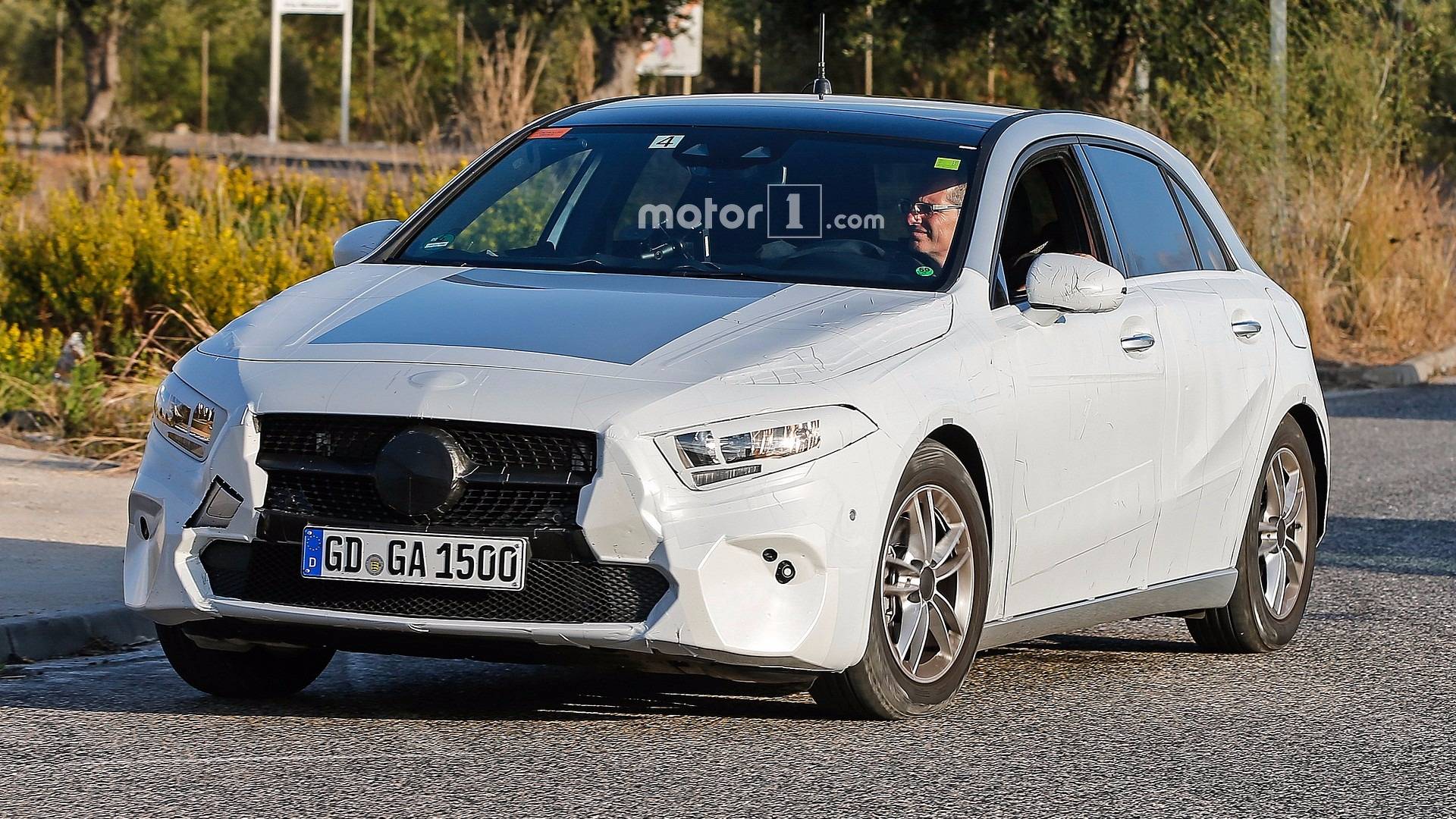 New Mercedes A-Class A45, saloon and new B-Class spied testing