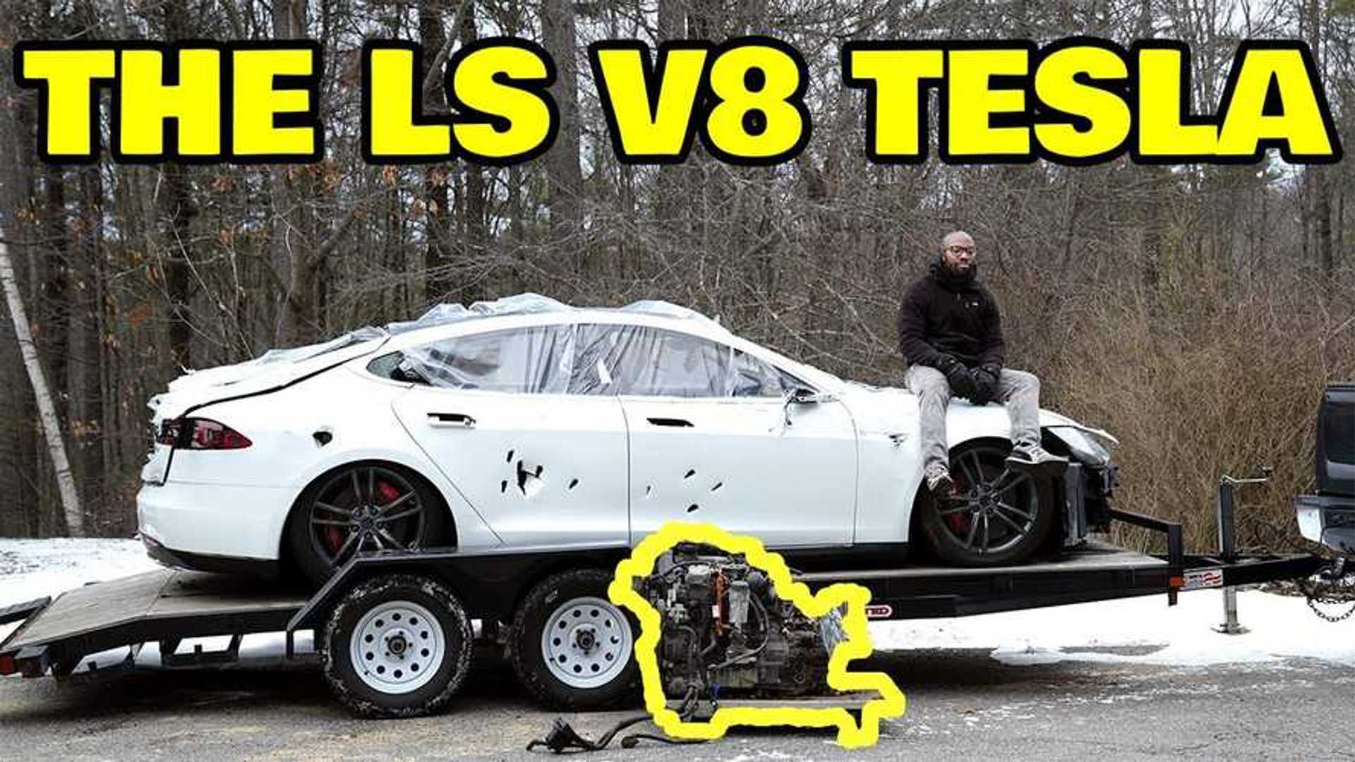 Why Would Rich Rebuilds Put A V8 Into A Tesla Model S?