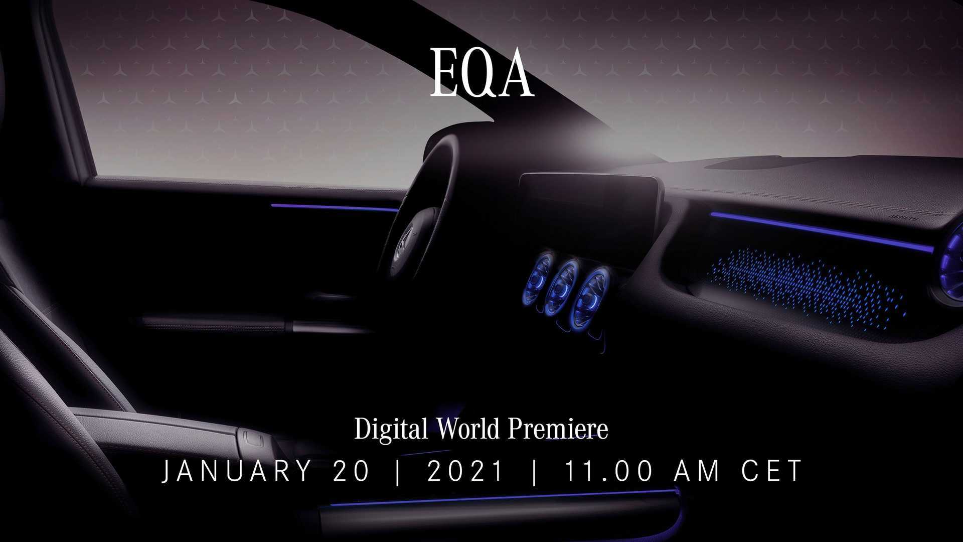 Mercedes divulga 1ª foto interna do elétrico EQA, que estreia em 20 de ...