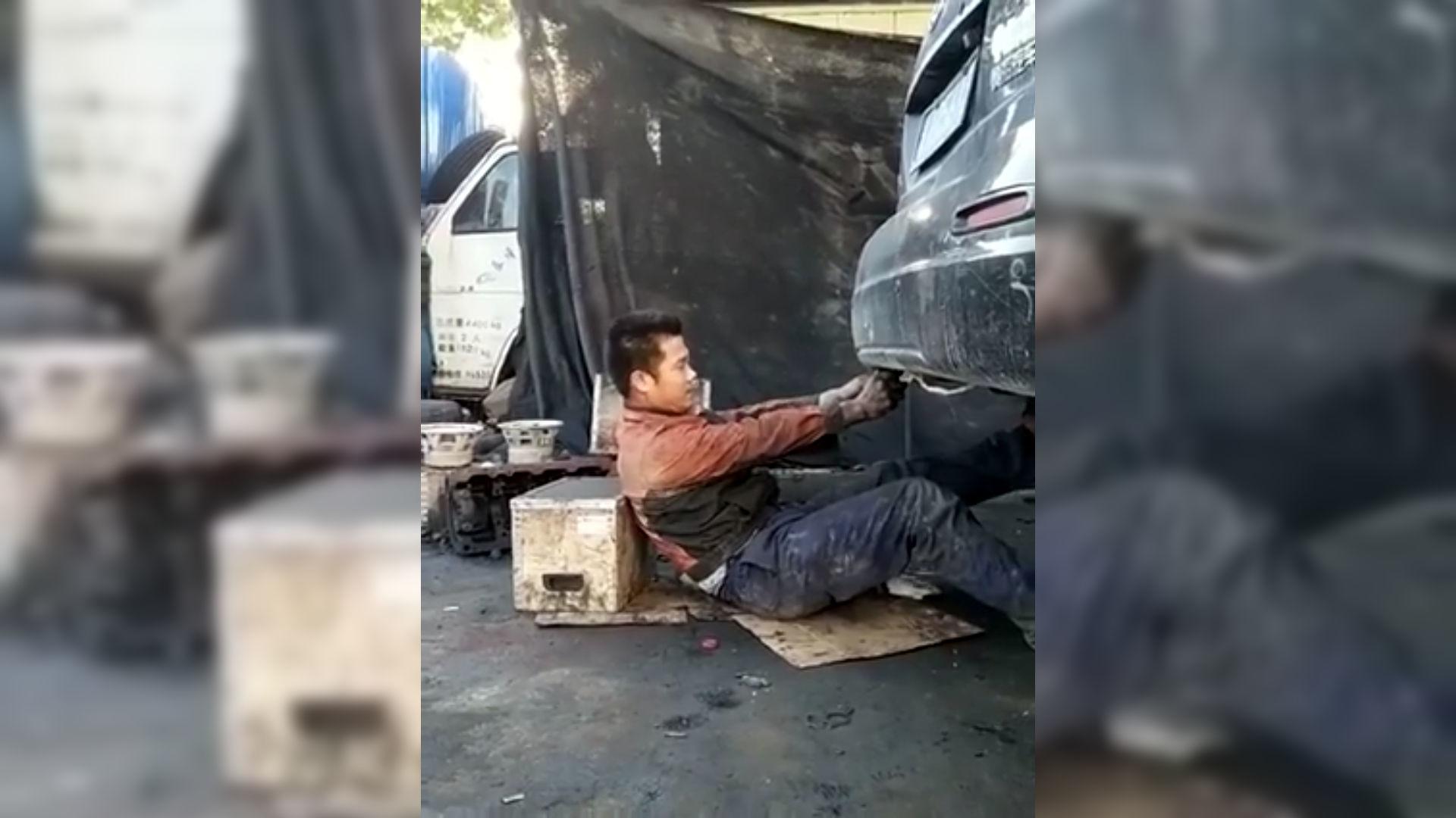 Poor Mechanic Gets Coal Rolled In The Face