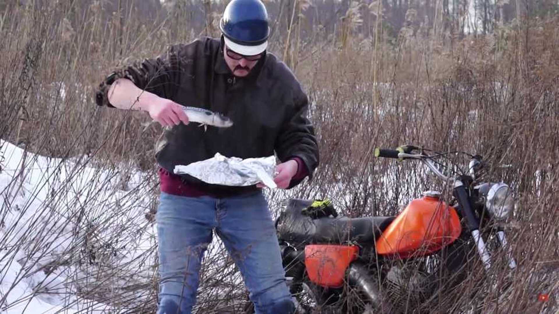 Watch Uncle George Cook A Fresh Fish With His Bike
