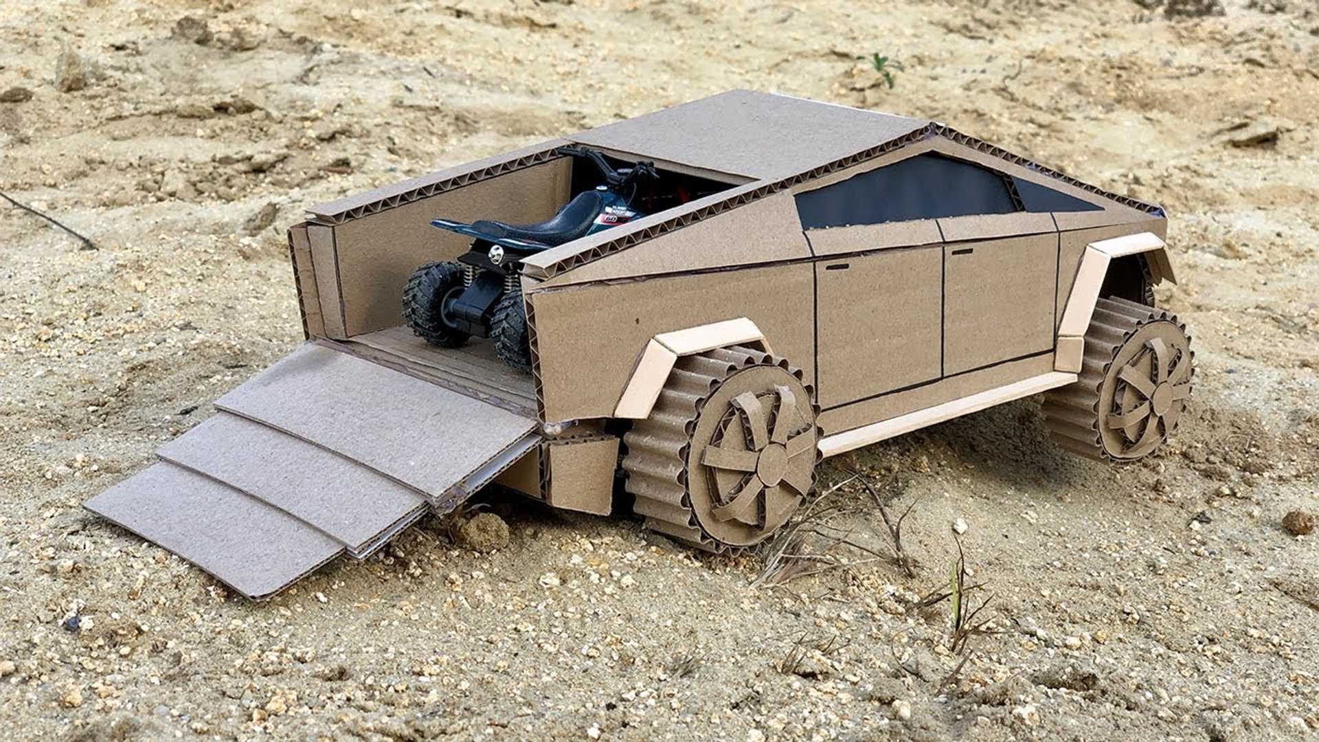 Watch This Amazing Cardboard Tesla Cybertruck Go Off Roading
