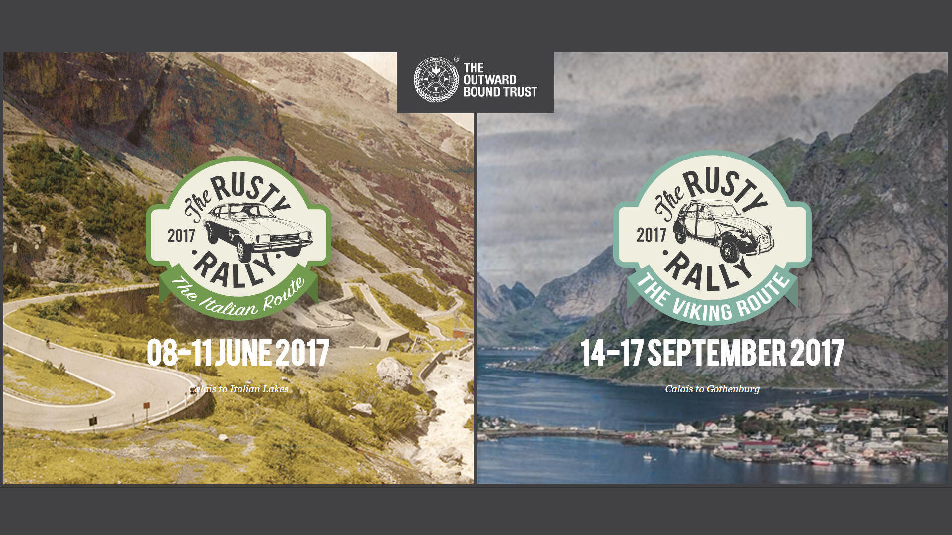 Rusty Rally ajuda a caridade com carros velhos em belas paisagens