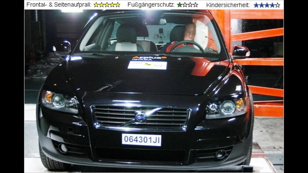 EuroNCAP-Crashtest mit VW Eos, Volvo C30 und Chevrolet Captiva und ...