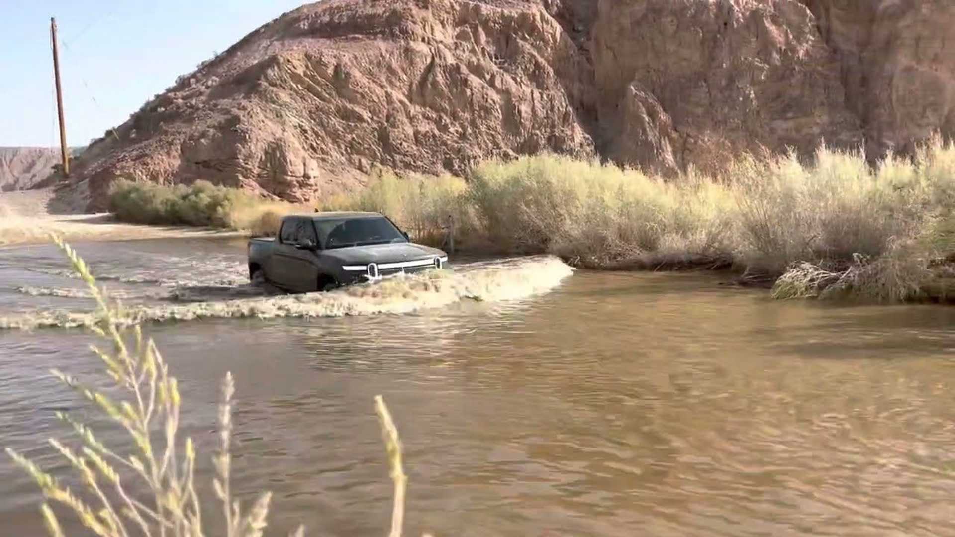 Watch Rivian R1T Ford A River In Mojave