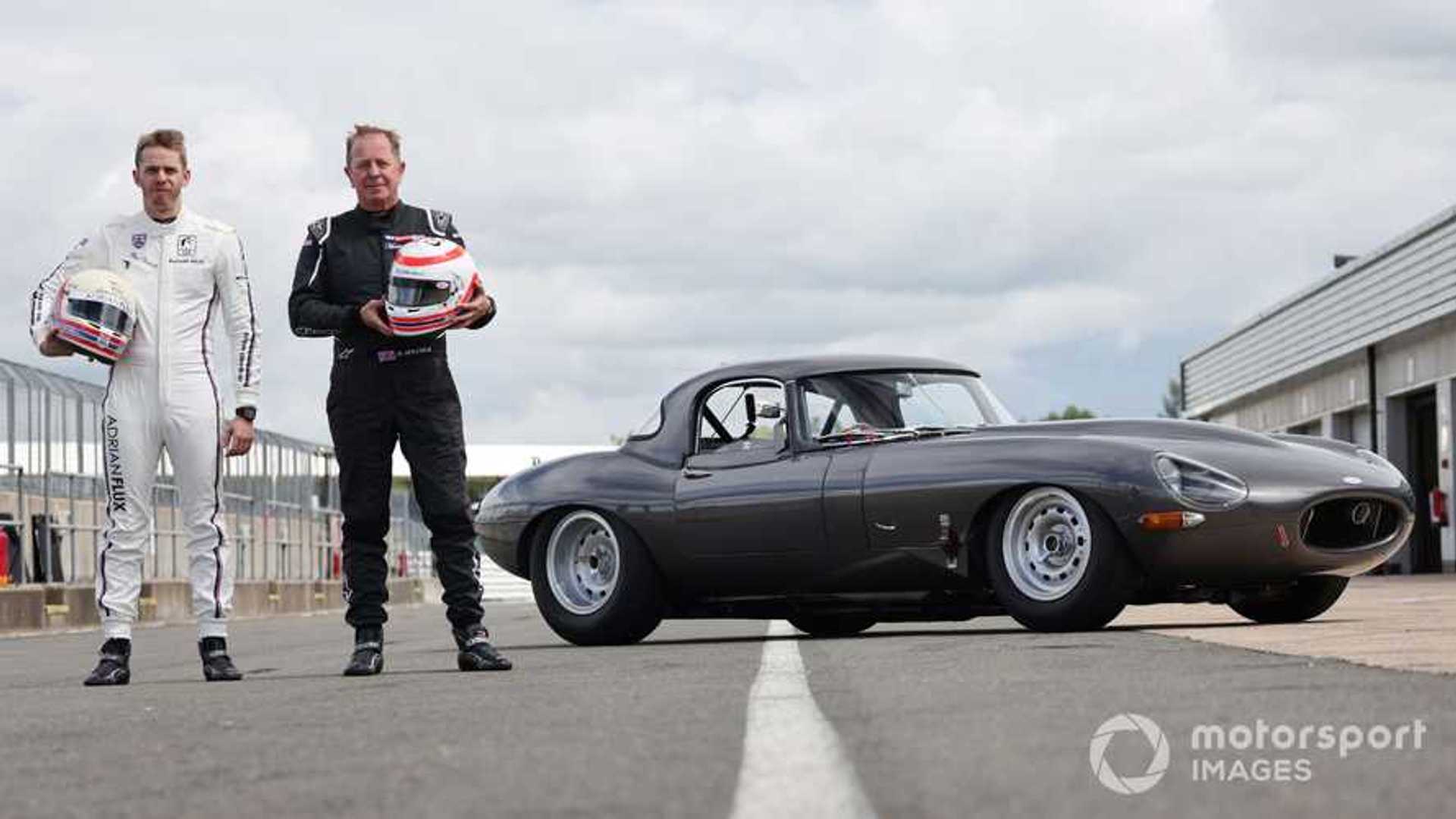 Martin and Alex Brundle team up for Jaguar E-type race at Silverstone