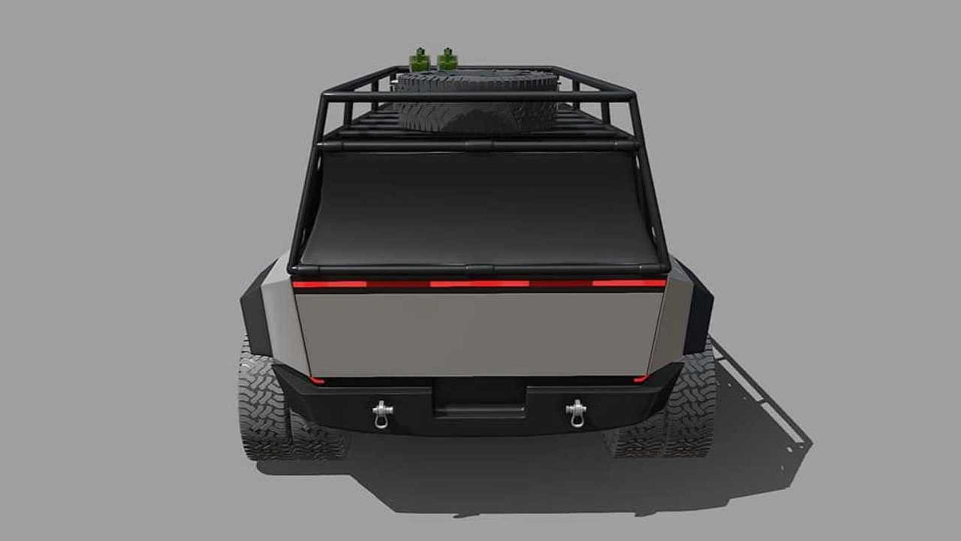 Check Out This Tesla Cybertruck Render With Dually Conversion And Bed Rack