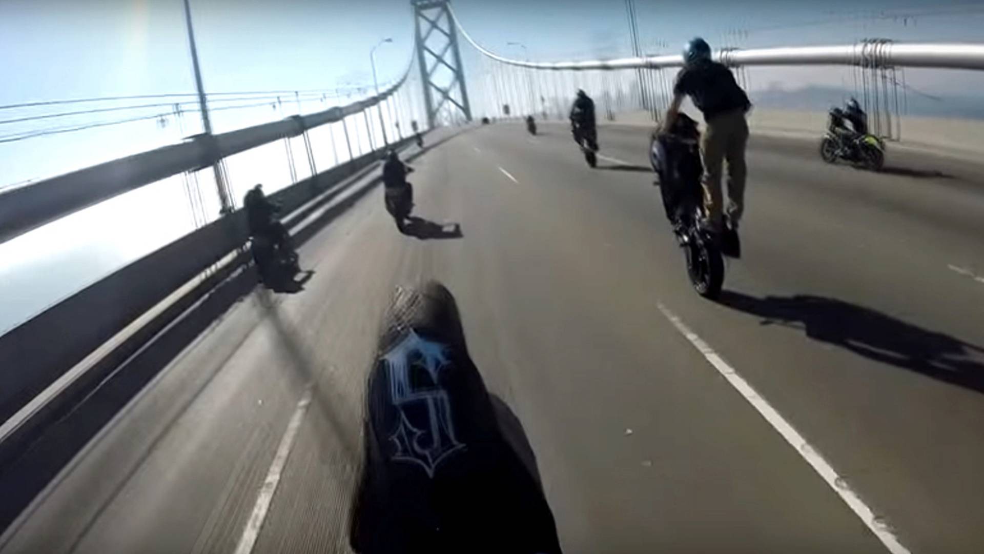 Motorcycle Hooligans on Golden Gate Bridge