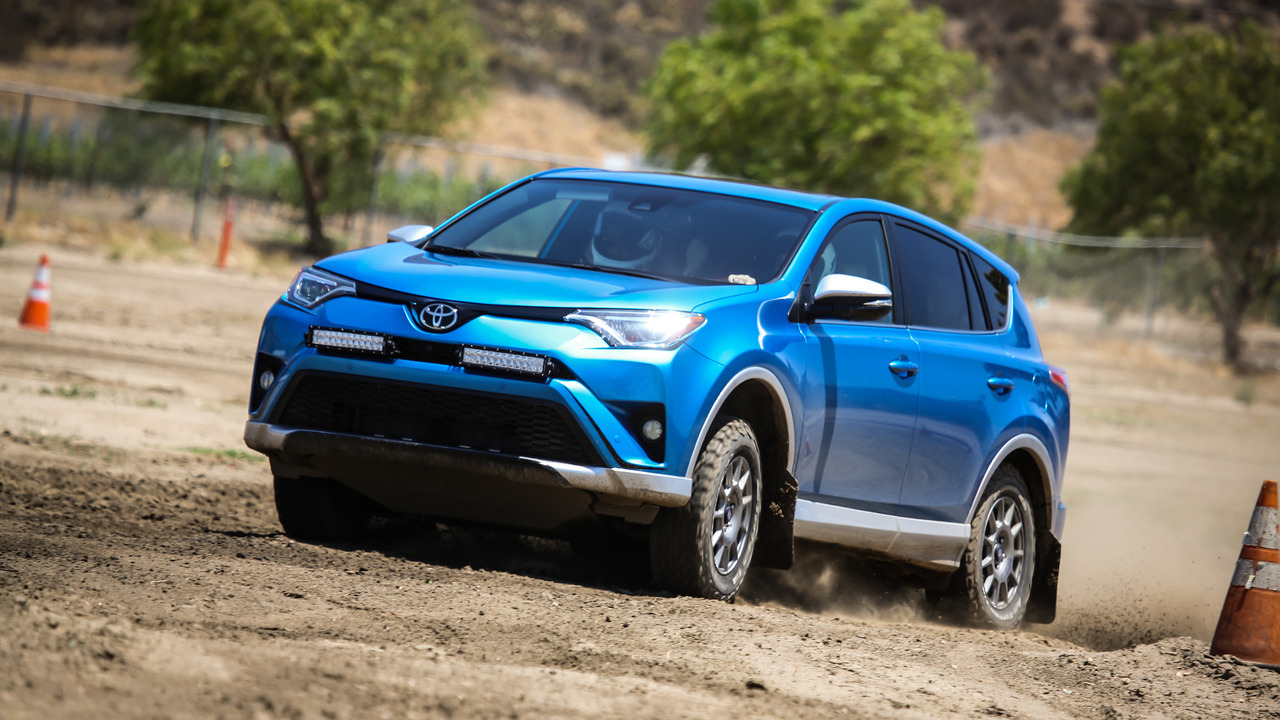 Getting dirty and sideways in a pair of rally-ready Toyota RAV4s