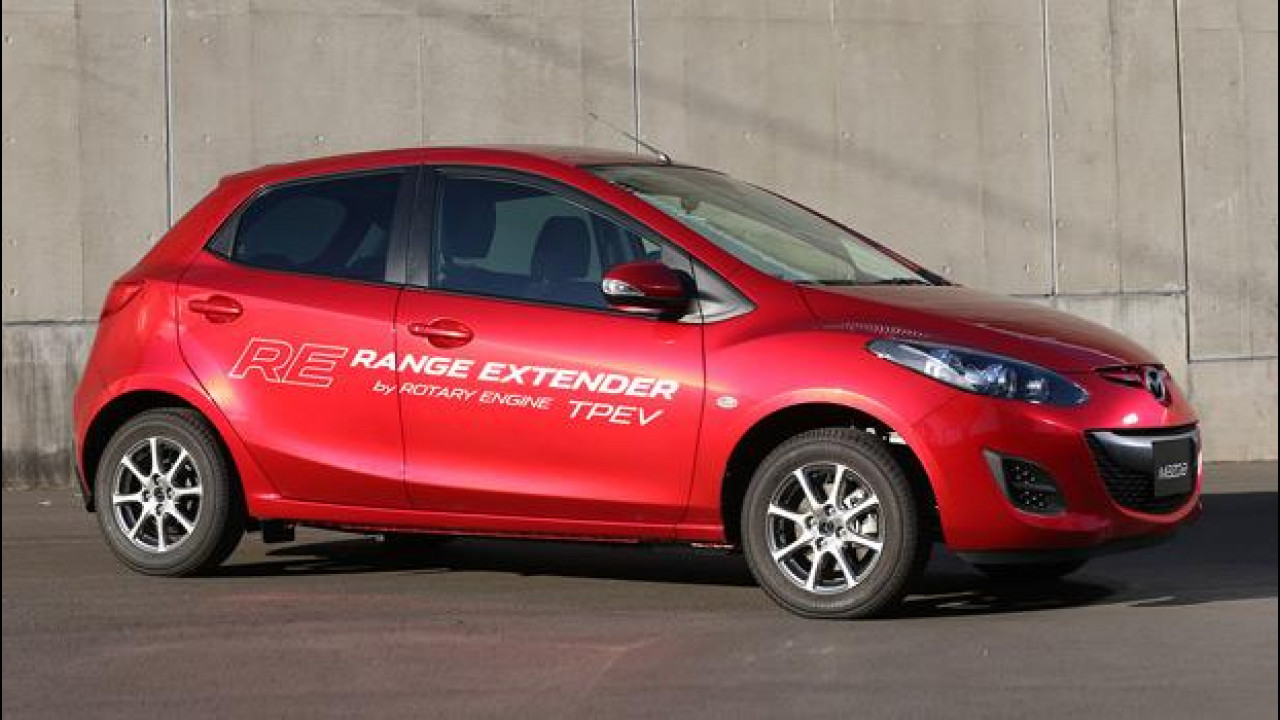 Mazda2 EV Range Extender, elettrica e rotativa