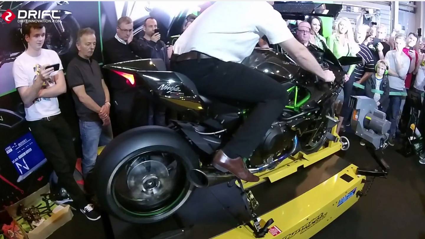 Watch the Monstrous 300-hp Kawasaki H2R Spit Flames on The Dyno