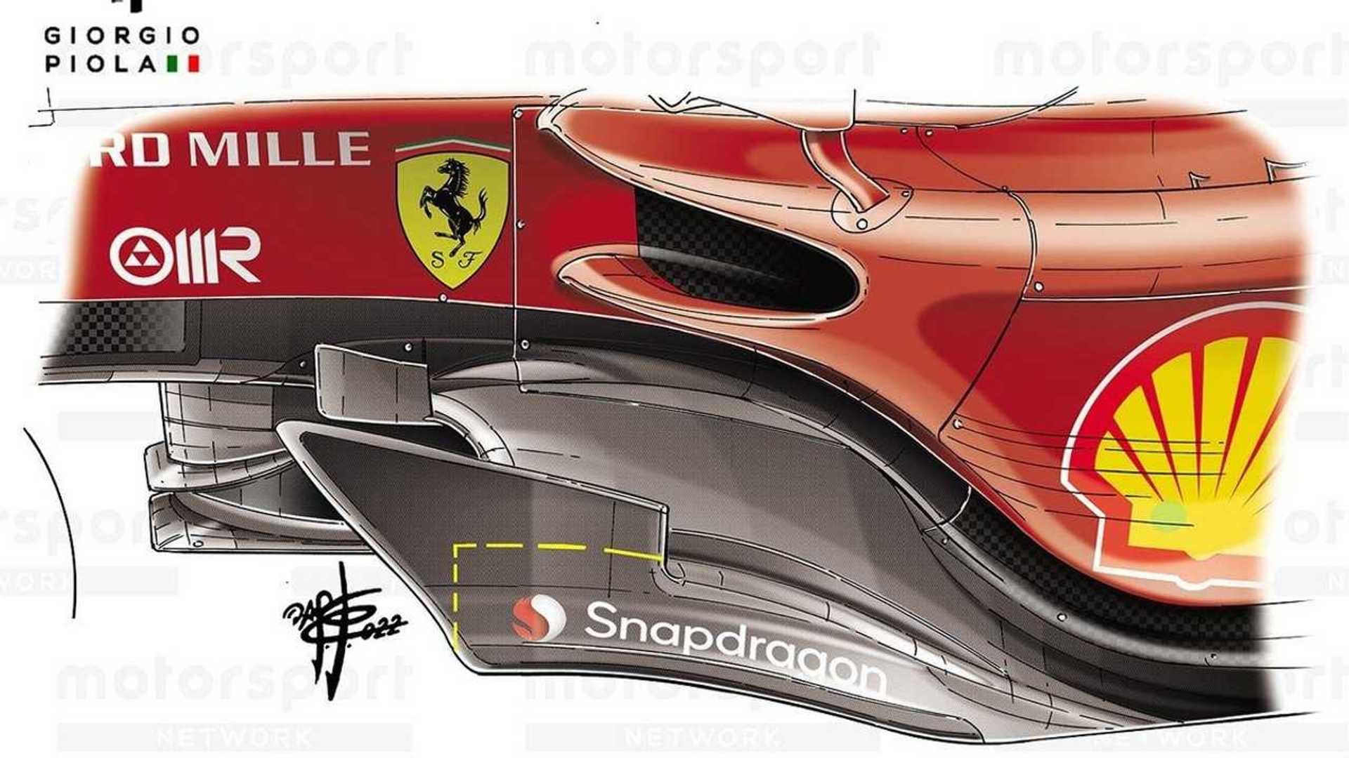 La columna de Giorgio Piola: "Ferrari copia detalles del fondo plano de ...