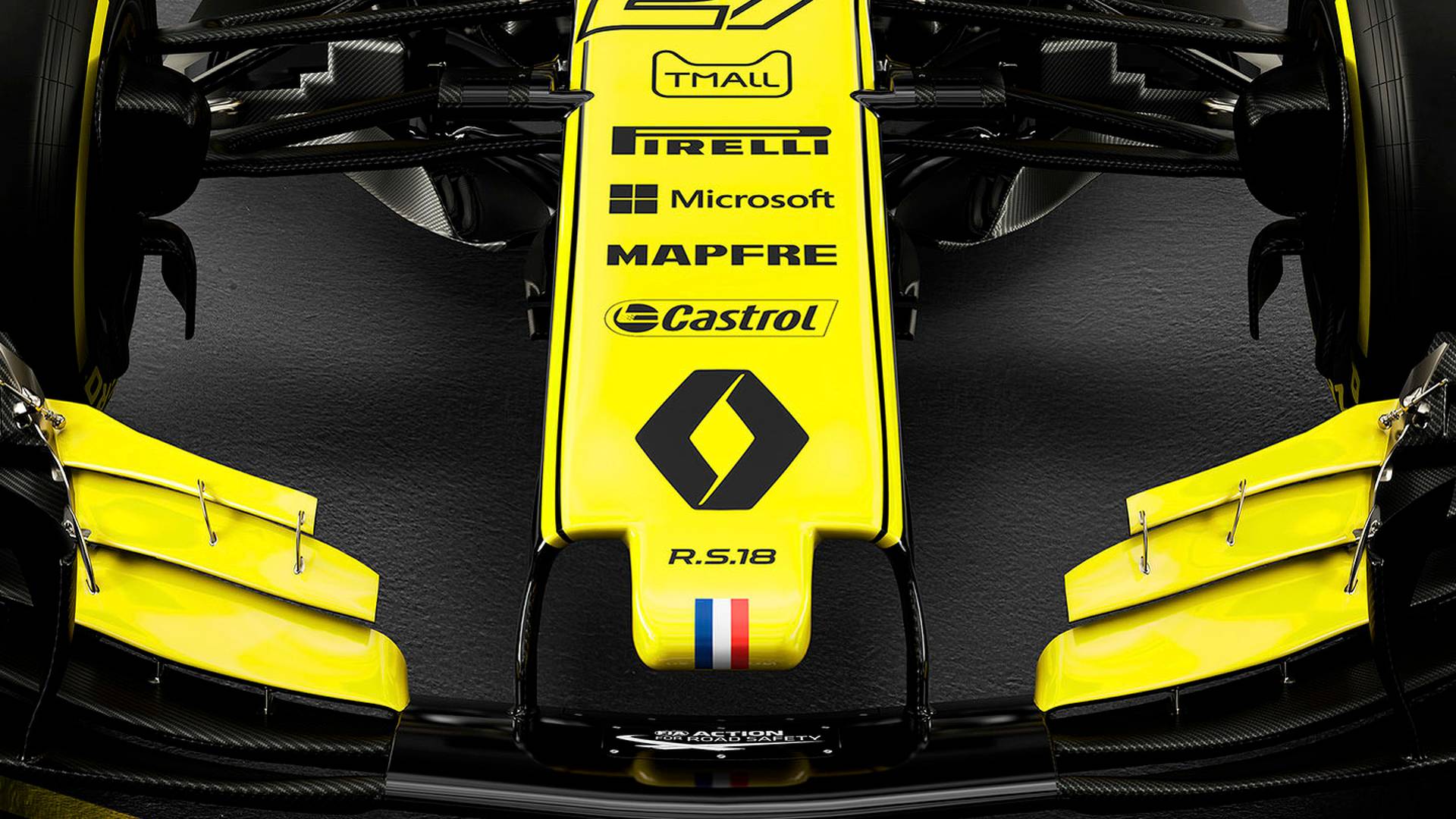 Renault presenta el RS18 de Sainz: más negro, menos amarillo