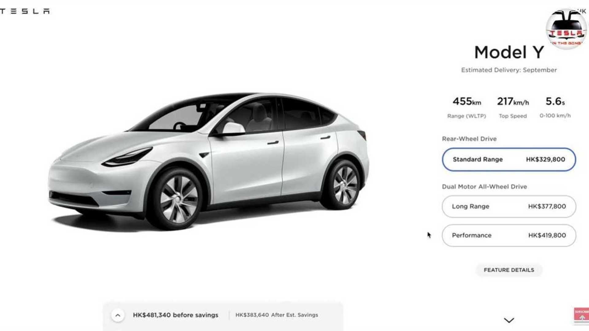 Tesla Model Y Standard Range Returns, Only In One Market For Now