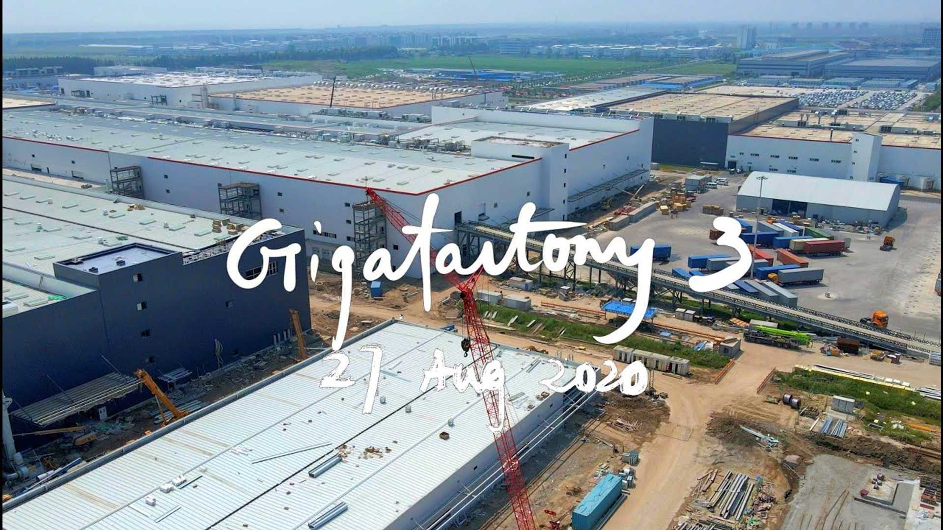 Tesla Giga Shanghai Construction Progress August 27, 2020: Video