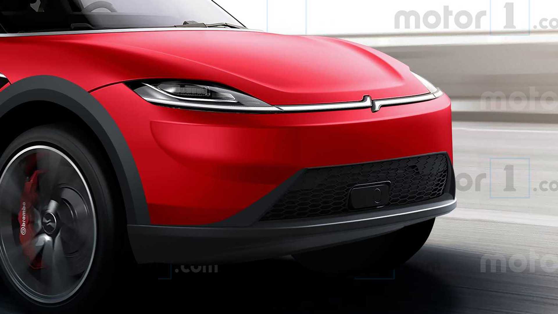 Este render del Sony Vision-S SUV muestra su elegante diseño