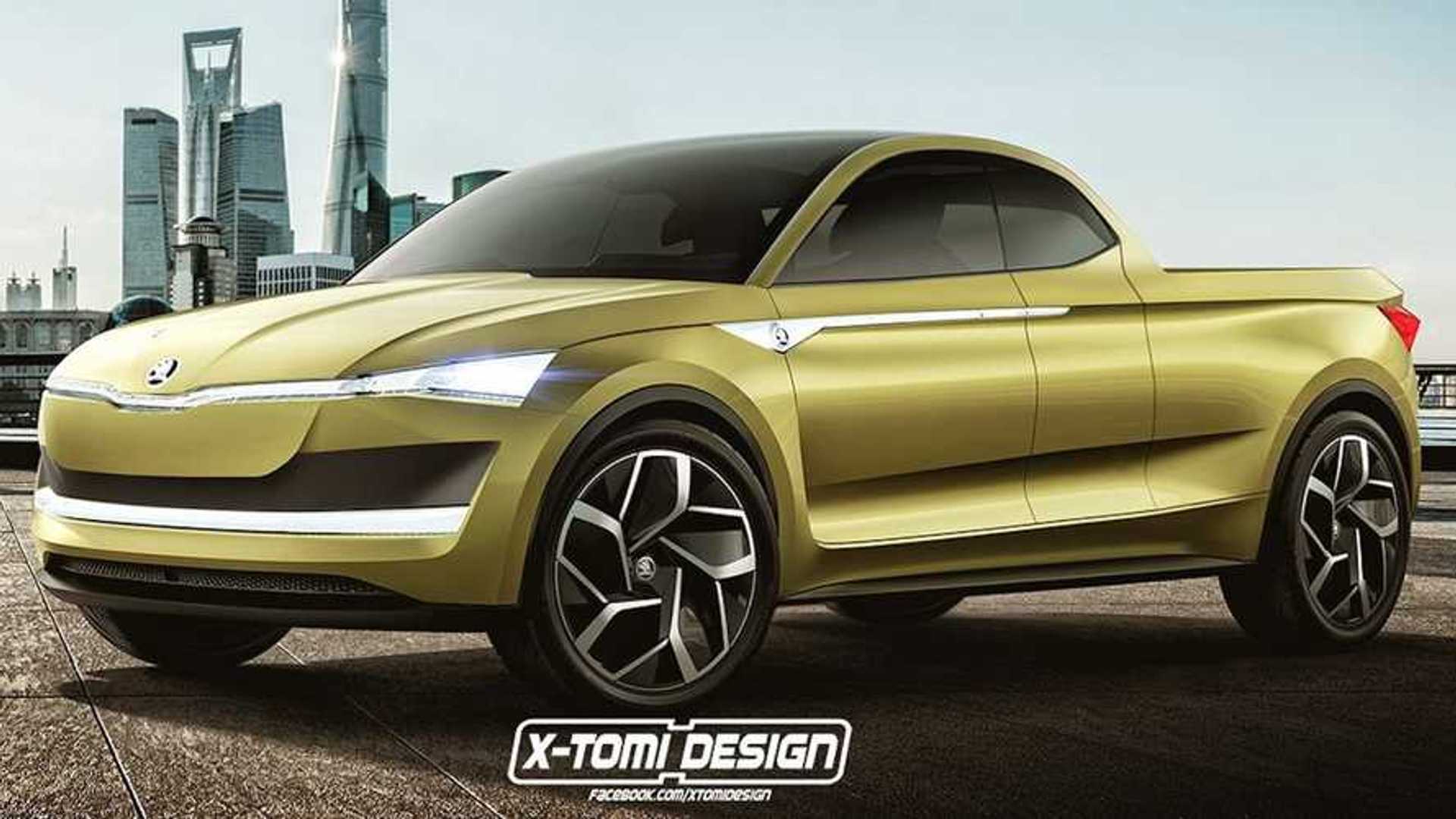 Skoda Vision E Electric Truck Rendered