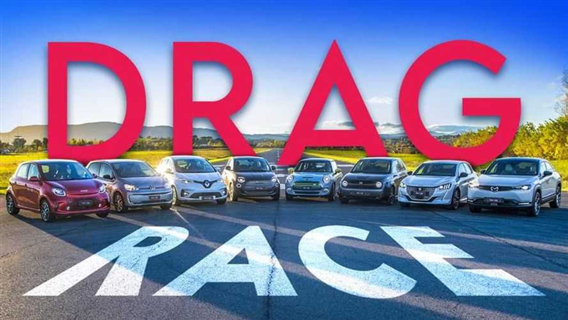 Watch This Epic Drag Race Featuring 8 Compact Electric Cars