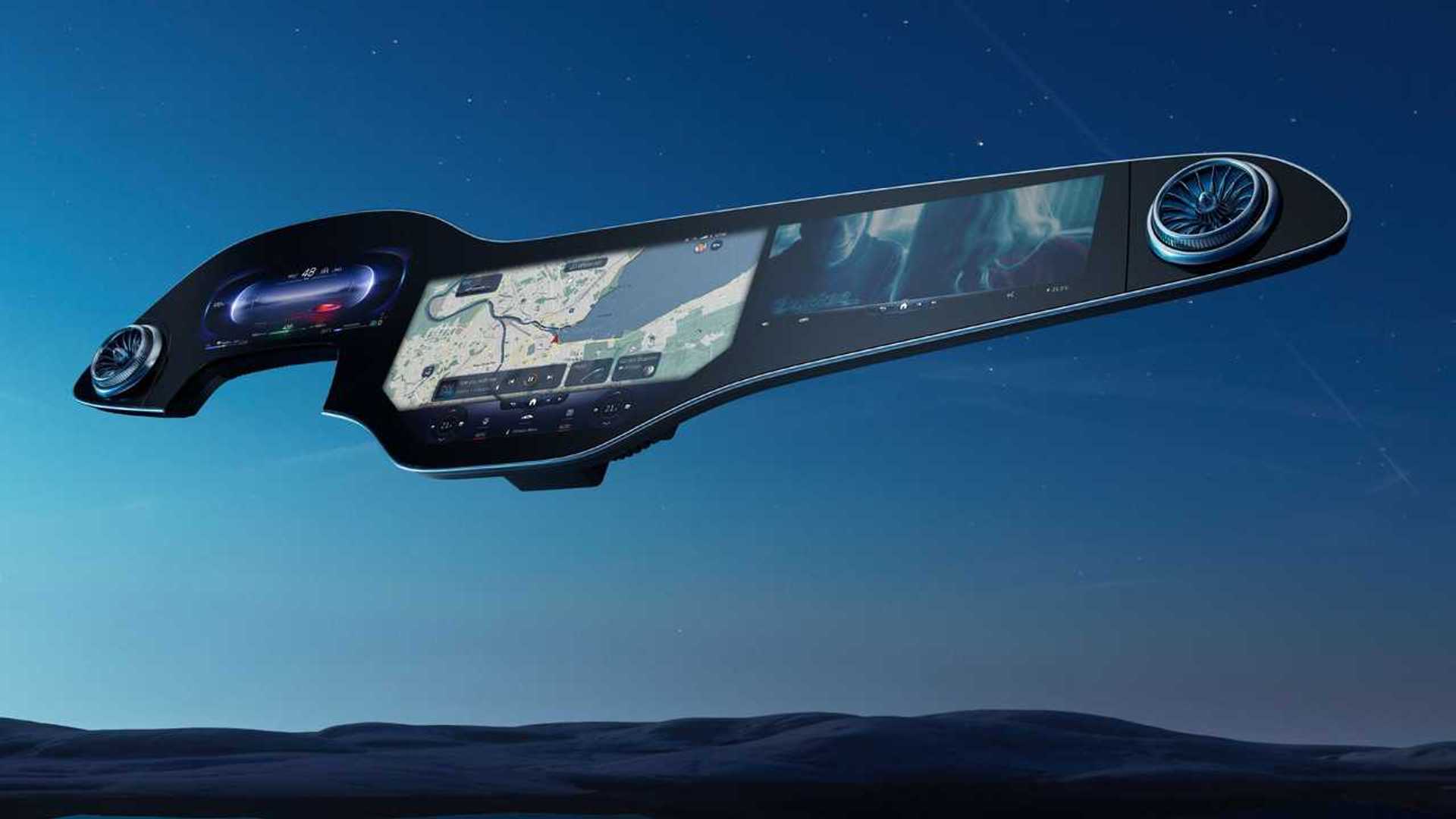 Así es la enorme pantalla MBUX Hyperscreen del futuro Mercedes-Benz EQS