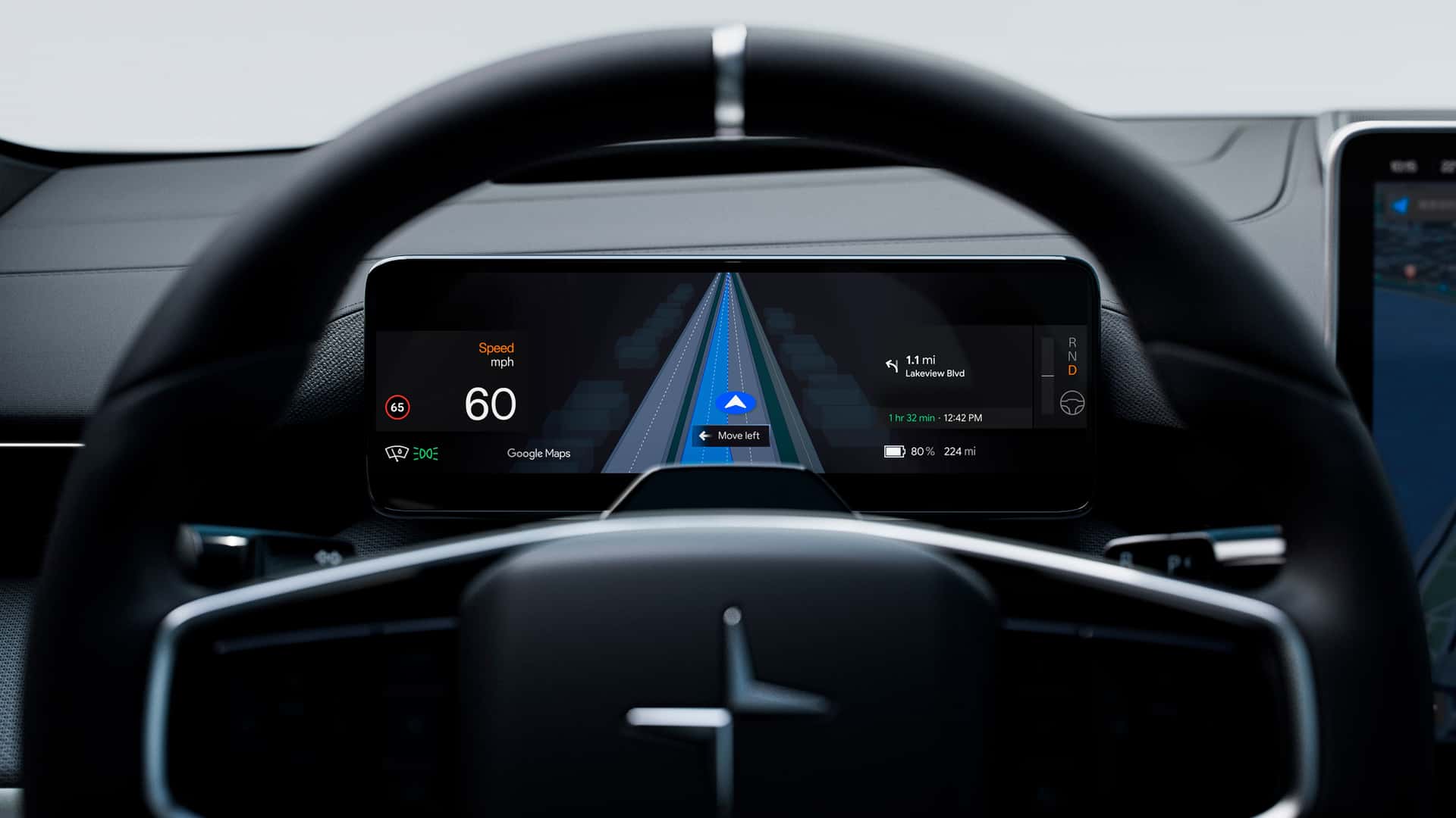Foto: Google Maps live lane guidance su Polestar | Motor1.com